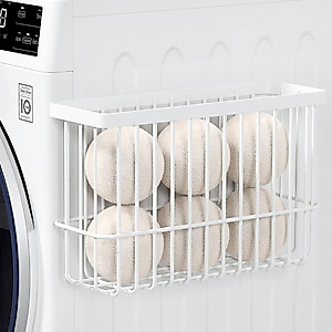 Moryimi Magnetic Dryer Ball Holder for Laundry Room Organization and Storage, Magnetic Lint Bin for Laundry Room, Iron Dryer Ball Container for Laundry Room Storage (No Balls)