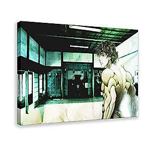 Baki The Grappler Hanma Anime Poster (19) Canvas Poster Bedroom Decor Sports Landscape Office Room Decor Gift Frame-style Frame-style12x18inch(30x45cm)