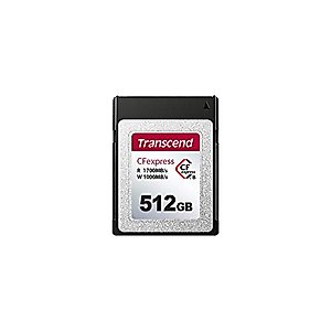 Transcend TS512GCFE820 CFexpress 820 Type B Memory Card for 4K Video Capture