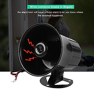 110dB DC 12V Wired Horn Alarm Siren Speaker Portable 15W / 20W Wired Antitheft Loudspeaker Alarm Siren Speaker for Home Security System