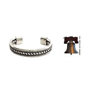 NOVICA Artisan Handcrafted Sterling Silver Cuff Bracelet Modern Bali No Stone Indonesia Balinese Traditional [6 in L (end to End) x 0.6 in W] ' Strength of Celuk'