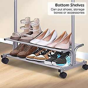 MISSLO 1 Pack Clothing Rack + 20 Pack Metal Hangers