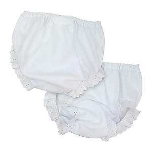 I.C. Collections Baby Girls White Double Seat Diaper Cover Bloomers, Size L