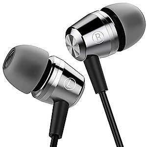 Fixscad Y490, Earphones in-Ear Headphones with Mic, High Sensitivity Microphone – Noise Isolating, High Definition for Music, Earbuds for Samsung, iPhone, iPad, Smartphone, MP3 Players.