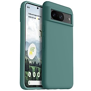 OTOFLY Designed for Pixel 8 Case, [Military-Grade Drop Protection][Anti-Scratch Microfiber Lining] Silicone Slim Thin Shockproof Phone Case for Google Pixel 8 (Pine Green)