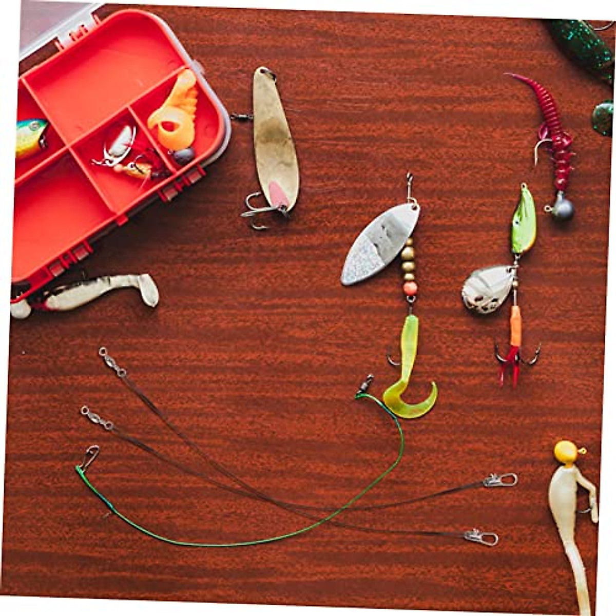 Unomor 60 Pcs Lure Anti-Bite Line Fishing Accessories Fishing Wire Leaders Saltwater Fishing Tackle swivels Fishing Tackle Fishing Kits Fishing Leading Lines Wire for Fishing Fish Leaders