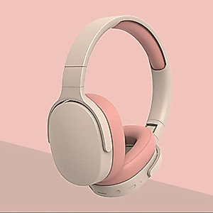 Over-Ear Headphones Wireless Bluetooth Noise Cancelling Headphones Soft Earmuffs Head-Mounted Headphones Lightweight Wireless Headphones Hifi Stereo, LED, PC/Cell Phones/TV/Mp3/Mp4 Cool Stuff (Pink)