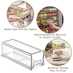 Dafape Makeup Drawer Organizer, Clear Plastic Desktop Organizer Drawer Storage Container Storage Bins for Office Vanity Countertop Cabinet Kitchen Jewelries Pen Dresser Gadgets Stackable
