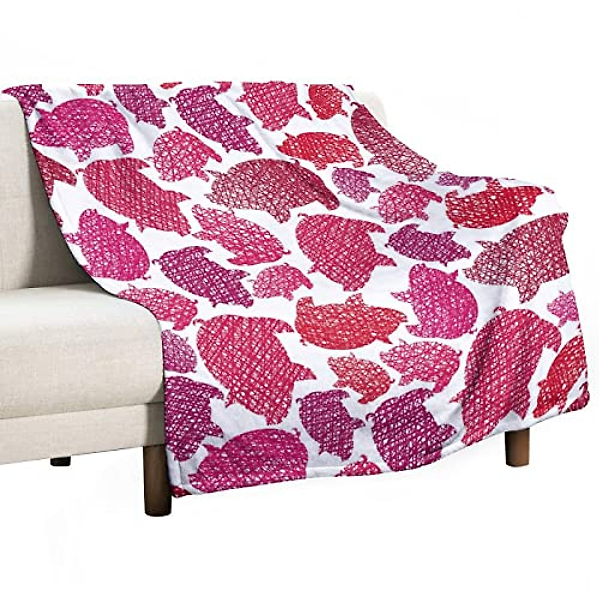 Pig Blanket Gifts - 50x60 Inches Cute Throw Blanket for Women & Girls - Pink Soft Fuzzy Plush Blankets for Bed, Couch, Sofa