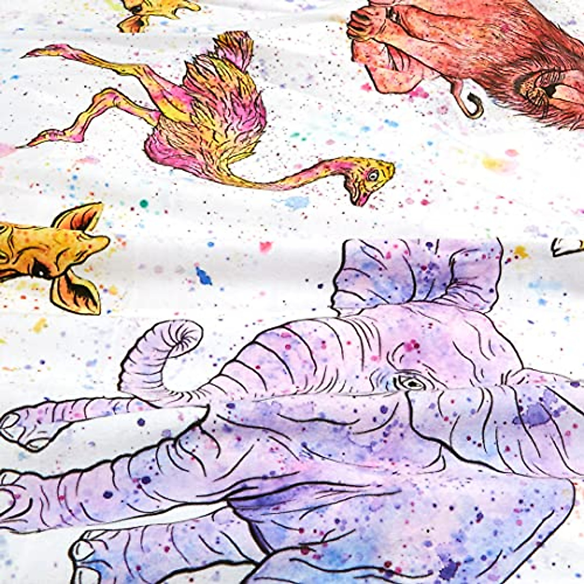 Colorful Animal Baby Blanket | 30 x 40 Inch | Extra Soft Minky Fleece | Unique Watercolor Design