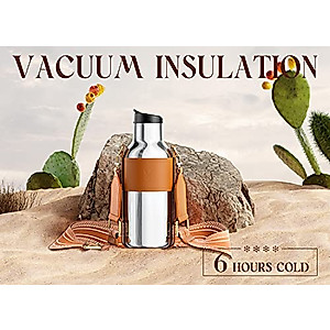 Meoky High-Fashion Water Bottle with Straw Lid and Strap, the Hottest Fashion Accessory for Women and Girls (17oz Silver)