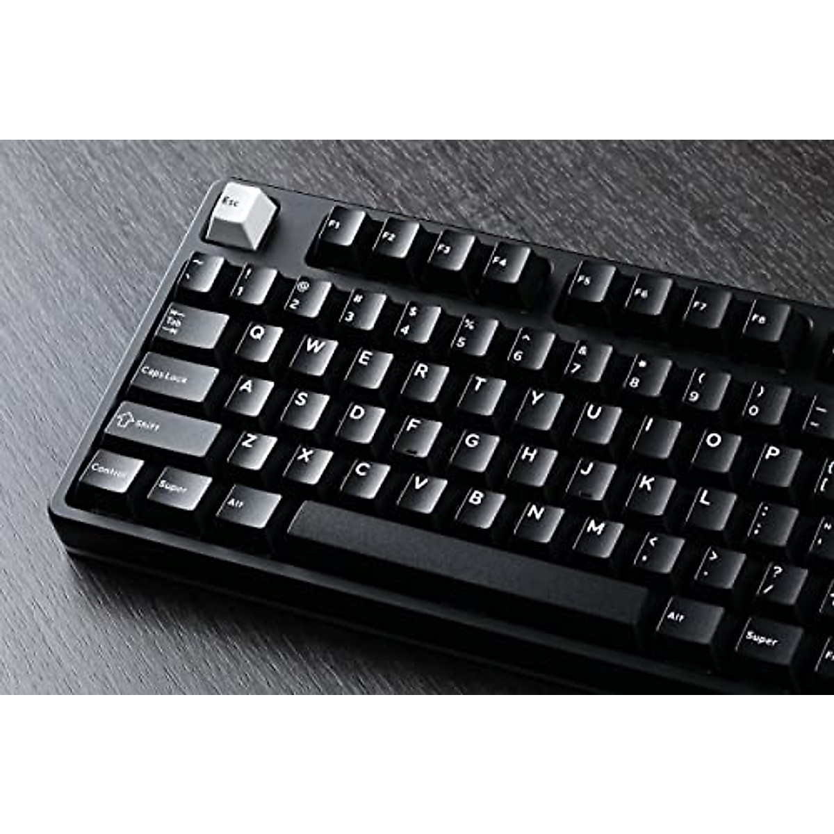 DROP DCX White-on-Black Keycap Set, Doubleshot ABS, Cherry MX Style Keyboard Compatible with 60%, 65%, 75%, TKL, WKL, Full-Size, 1800 layouts and More (White-on-Black)