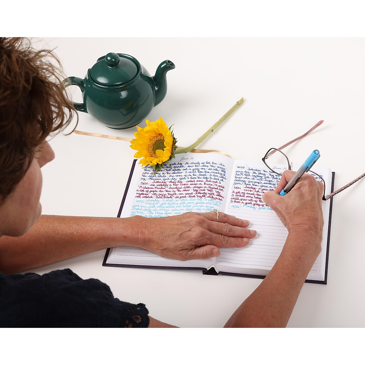 Hard Cover 5 Year Journal | The Easiest to Use Five Year Journal | Quick and Easy Five Year Daily Journal System | 6x8.25 Inch Size (Turquoise)