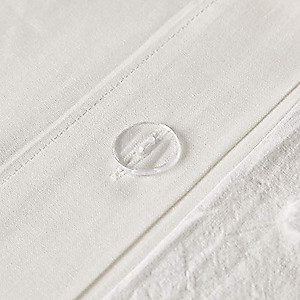 Urban Habitat Queen Duvet Cover Set 100% Cotton Jacquard Tufts, Shabby Chic, All Seasons Microfiber Bedding Duvet Covers, Shams, Decor Pillows, Full/Queen (88 in x 92 in), Brooklyn, Ivory 7 Piece