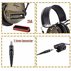 Retevis EHK007 Noise Reduction Walkie Talkie Headset, Sound Pickup, Compatible RT22 RT21 RT68 RB85 Baofeng UV-5R Walkie Talkie, 2 Way Radio Headset, Airsoft Shooting Hunting Gift(1 Pack)