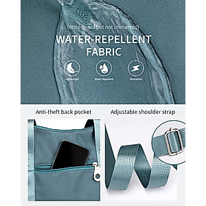 LIVACASA Large Waterproof Tote Bag for Women,Multi-Pockets Shoulder Hobo Crossbody Bag with Zipper and Top Handle