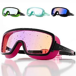 Angel season Swim Goggles Adult UV Anti Fog Waterproof Swimming Goggles Eyewear Men Women Pool Water Sports Adjustable, Pink