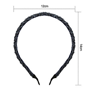 MTLEE 6 Pieces Beaded Headbands Sparkly Crystal Beaded Hair Hoop Hairbands Multiple Color Hair Accessories Head Bands for Women Girls Kids(Classic Colors)