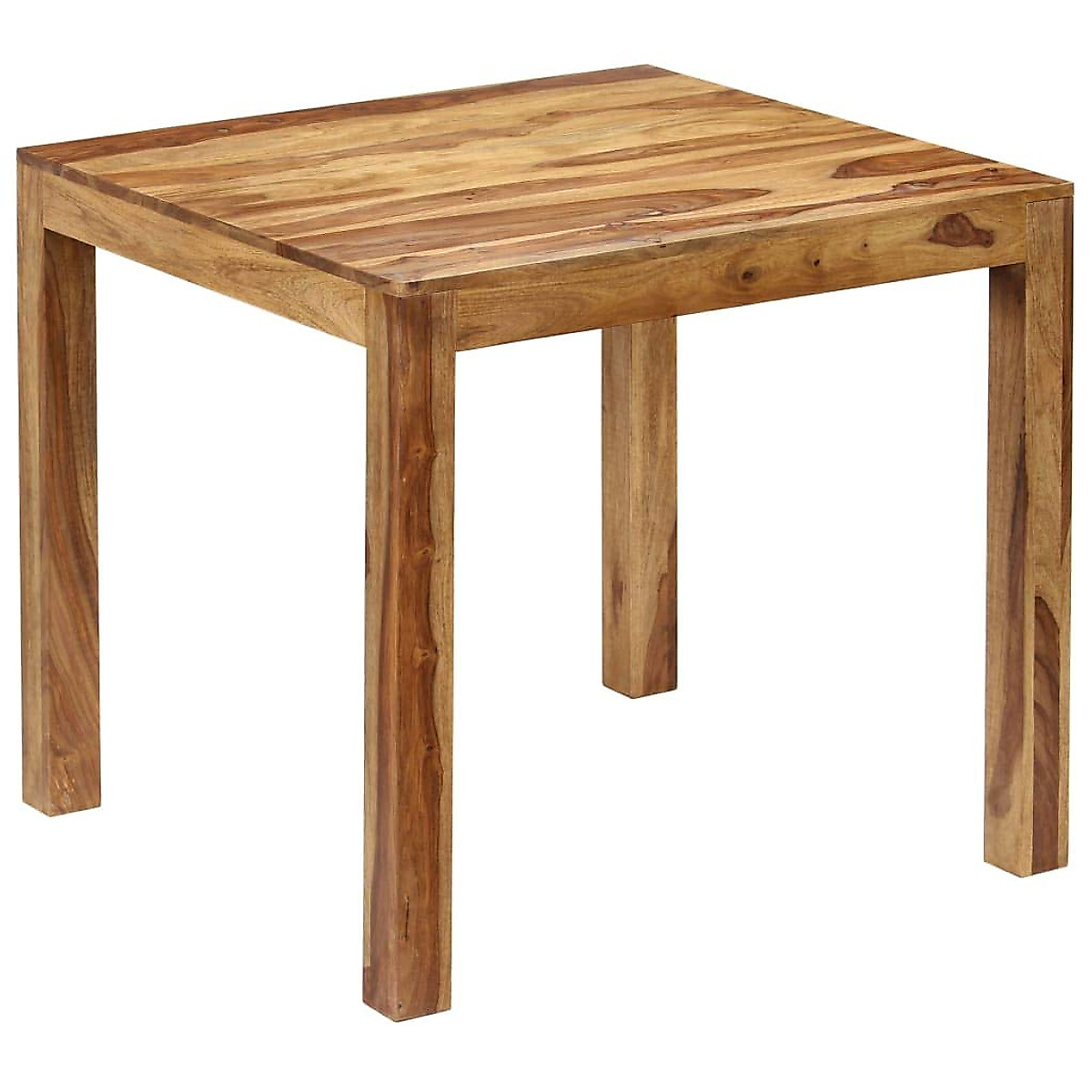 YPWRENH Coffee Table Farmhouse End Tables Dining Table Solid Sheesham Wood 32.3"x31.5"x29.9" for Dining Room, Kitchen or Living Room