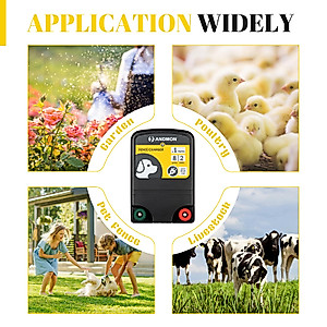 AC10 Electric Fence, 2-Mile/ 8 Acres Electric Fence Charger for Preventing to Prevent Bears, Raccoons, Skunks Intruding, Electric Fence Energizer Output Voltage 5000 v 0.12 Joule