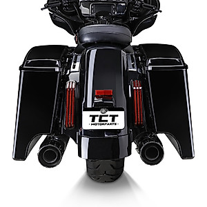 TCT-MOTORPARTS 5" Saddlebags Stretched Extended Saddle Bags Fit for 2014-2023 Harley Touring Models FLT, FLHT, FLHTCU, FLHRC, Road King, Road Glide, Street Glide, Electra Glide, Ultra-Classic
