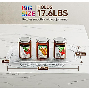 Square Lazy Susan Organizer for Refrigerator,Clear Rotating Lazy Susan Spice Organizer for Cabinet,Dining Table,Pantry,Countertop,Fridge,Kitchen (1pcs)