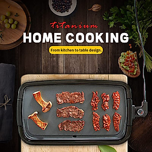 Ceramic Electric Griddle Nonstick Large - 20" x 10.5" Cooking Surface for Pancakes Burgers Eggs