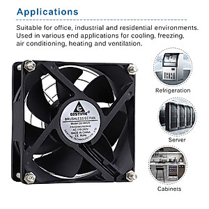 GDSTIME EC Cooling Fan 80mm x 80mm x 25mm AC 110V 115V 120V 220V 240V