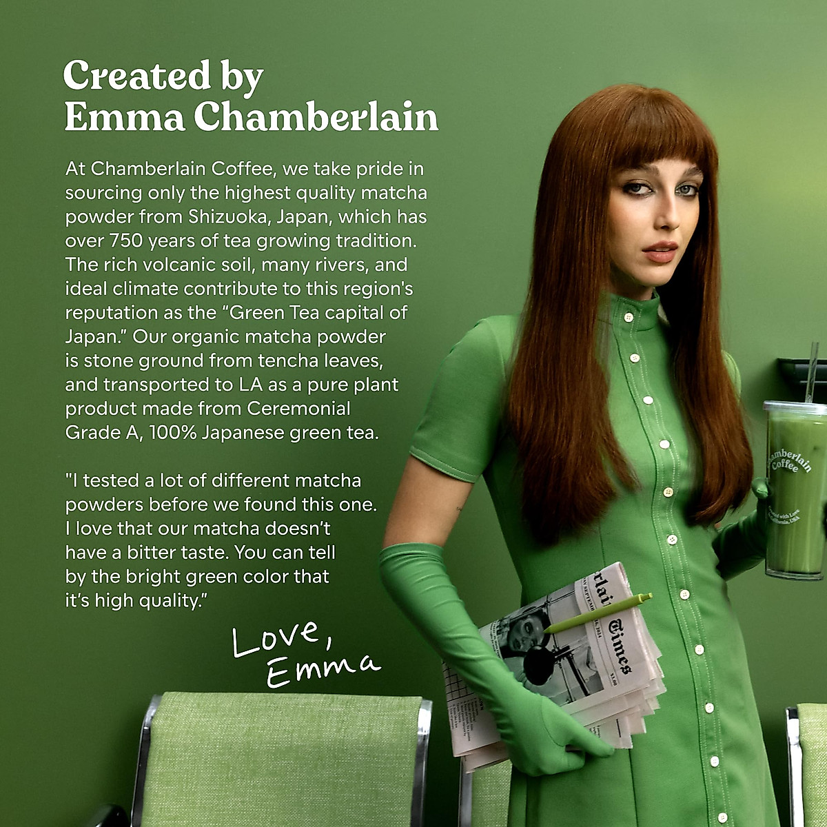 Chamberlain Coffee 100% Organic Matcha Japanese Green Tea Powder, Vegan, Gluten-Free 1oz tin