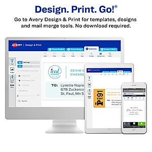 Avery TrueBlock File Folder Labels, 2/3" x 3-7/16", 1,500 Printable Labels, White/Blue, Permanent (5766)