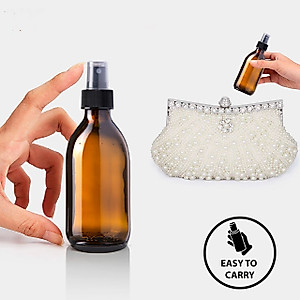 AMD Envases 4oz Amber Glass Spray Bottles - Glass Spray Bottles for Essential Oils - 4 oz Glass Spray Bottle - Glass Spray Bottles 4 oz - Dark Glass Spray Bottle - Amber Spray Bottle - 4 ounce