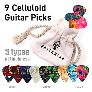 Guitar Accessories Kit - Premium Metal Tin with Guitar Strap, Capo, Tuner & Picks for Acoustic, Bass, Electric & Ukelele Guitars