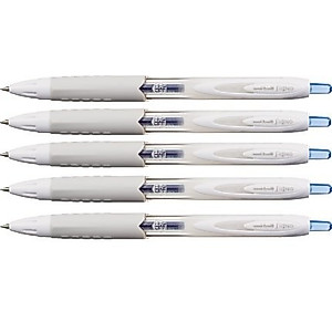 Uni-Ball Signo 307 Retractable Gel Ink Pen, Ultra Micro Point 0.38mm, Blue Ink, UMN-307-38, Value Set of 5