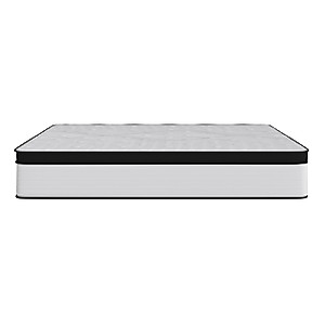Merrick Lane Lofton Extra Firm Hybrid Mattress - White - CertiPUR-US Certified Foam - 12 Inch - King - Bed in A Box