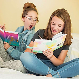 Life is a Doodle Diary with Lock For Girls- Girls Journal Gift Set Includes: Leather Notebook Journal with Lock, Travel Pencil Case, Love Cuff, Writing Pen - Trendy Journal For Teen Girls & Kids