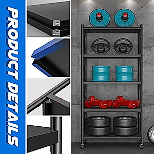 5 Tier Lightweight Storage Metal Shelves, Kitchen Storage Shelves Garage Shelving Unit, Large Capacity Storage Rack, Utility Shelf for Pantry Closet Office Laundry (32" Lx16“ Wx63” H)