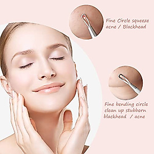 Professional Blackhead Remover Blemish Extractor Tool - Pimple Comedone Removal 2-in-1 Stainless Steel Pimple Popper(2pcs)