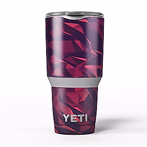 Design Skinz Red Chiseled Geometric Shapes - Skin Decal Vinyl Wrap Kit Compatible with The Yeti Rambler Cooler Tumbler Cups