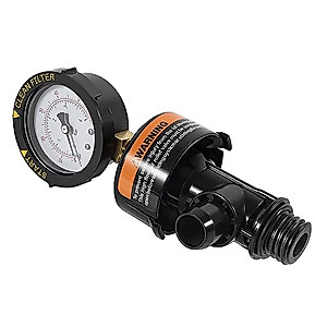 DearChan 98209800 High Flow Manual Relief Valve/Air Relief Manual Valve Assembly with Pressure Gauge, Replacement for Pool and Spa Filter