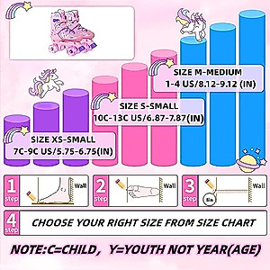 Nattork Roller Skates for Girls Kids Boys, 4 Sizes Adjustable Quad Skates Shoes with Light up Wheels,Safe and Fun Girl Skates, Best Gift for Beginners Indoor Outdoor Sports S Pink