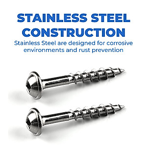 Kreg SML-C125S5-100 Stainless Steel Pocket-Hole Screws, 1 1/4 Inch, #8 Coarse Thread, Maxi-Loc Head, (100 Count)