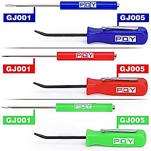 PQY Pocket Magnetic Screwdriver Slotted Head With Magnet Top + Mini Pry Bar Set Green