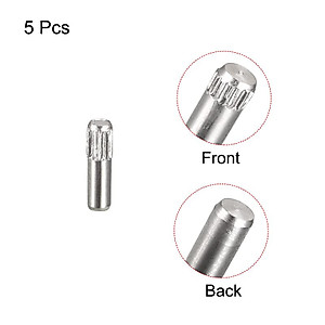 Tool parts 2x6mm 304 Stainless Steel Dowel Pins - 5Pcs Knurled Head Flat End Dowel Pin