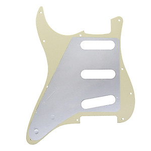 IKN 11 Hole Strat Pickguard for 3 Single Coil Pickups, come with Pickguard Screws, 4Ply Aged Pearl