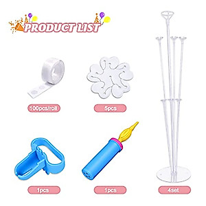 Pondpm Balloon Table Stand Kit,4 Sets of Reusable Clear Balloon Centerpiece Stand Desktop Holders, Balloon Stand Kit for Birthdays Weddings Festival Anniversaries Kid's Party Decorations