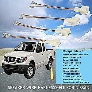 RED WOLF Car Door Speaker Wiring Harness Adapter Connector Plug Compatible with Nissan Sentra Altima Rogue 2004-2019, Infiniti 2006-2018 Model 4PCS