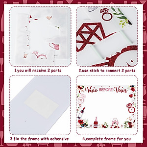 Jollyboom Wine Theme Photo Booth, Vino Before Vows Bachelorette Party Photo Booth Prop Frame for Women Wine Tasting Bachelorette Bridal Shower Wedding Engagement