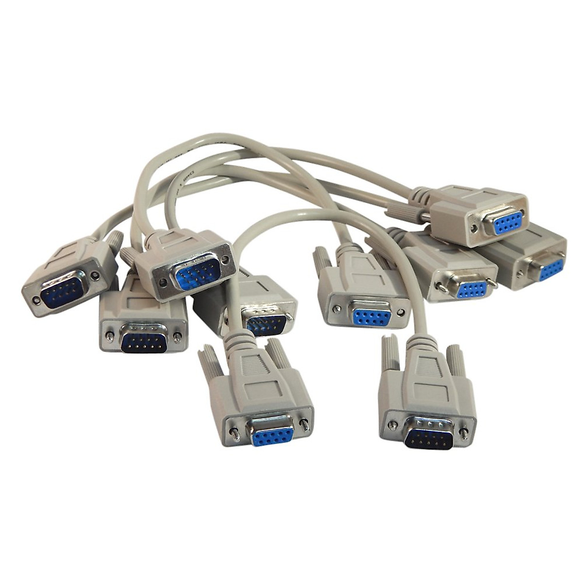Five Pack of YCS Basics 1 Foot DB9 9 Pin Serial / RS232 Male/Female Extension Cables