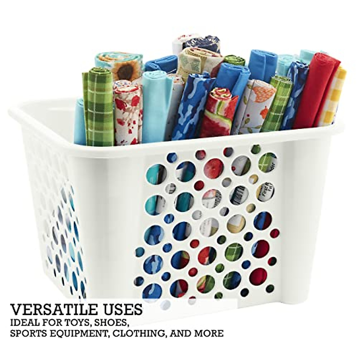 Organize Your Home Medium Stackable White Storage Containers with Open Tops, 3 Pack, Great Organizing Bins for Pantry, Closet, Bedroom, and all Storage, 13.2” x 12” x 8.5”