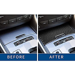 SUNBREATH Compatible with Carbon Fiber Cigarette Lighter Switch Panel Sticker Interior Decoration for 2012 2011 2010 2009 2008 2007 2006 Lexus IS250 Black